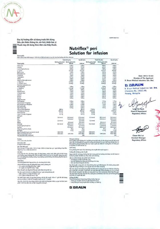 Thuốc Nutriflex Peri 1000ml giá bao nhiêu? Mua ở đâu uy tín?