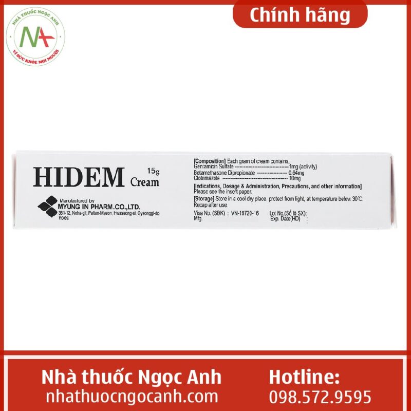 Thuốc bôi Hidem Cream 15g có tác dụng gì, giá bao nhiêu, mua ở đâu?
