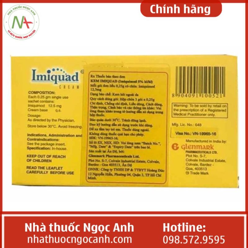 Thuốc Imiquad là thuốc gì, giá bao nhiêu, mua ở đâu, tác dụng gì