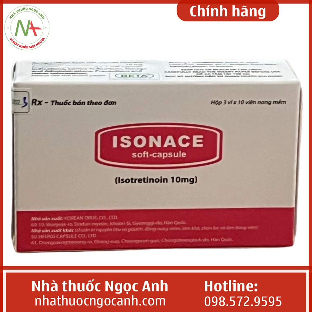 Thuốc Isonace 10mg là thuốc gì, có tốt không, giá bao nhiêu, mua ở đâu