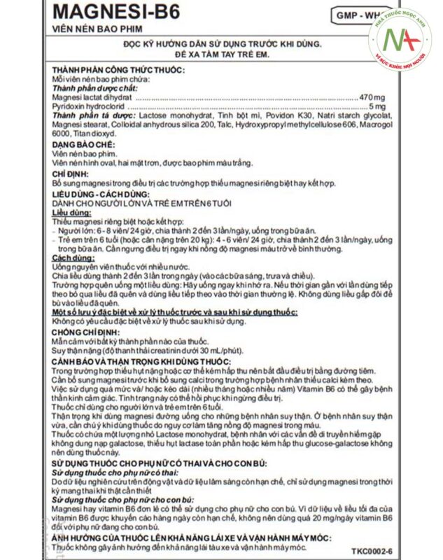 Thuốc Magnesi-B6 Imexpharm là thuốc gì, giá bao nhiêu, mua ở đâu