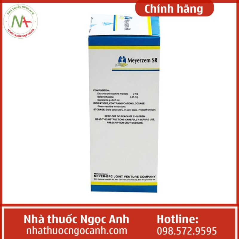 Siro Meyerzem SR là thuốc gì, giá bao nhiêu, mua ở đâu, tác dụng gì