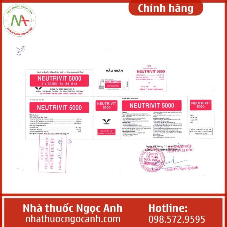 Thuốc Neutrivit 5000 thuốc biệt dược giá bao nhiêu, là thuốc gì, mua ở đâu?