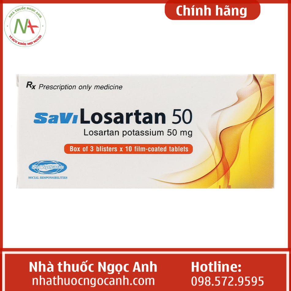 Thuốc SaVi Losartan 50 là thuốc gì, giá bao nhiêu, mua ở đâu, tác dụng gì