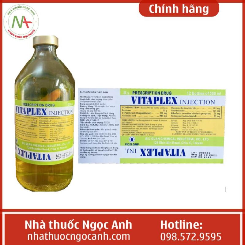 Thuốc tiêm truyền Vitaplex 500ml có công dụng gì? Mua ở đâu? Giá bao nhiêu?