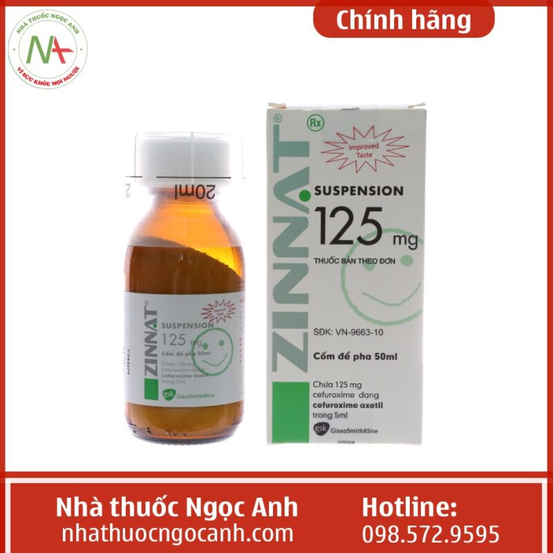 Thuốc Zinnat 125mg/5ml 50ml là thuốc gì? Mua ở đâu? Giá bao nhiêu?
