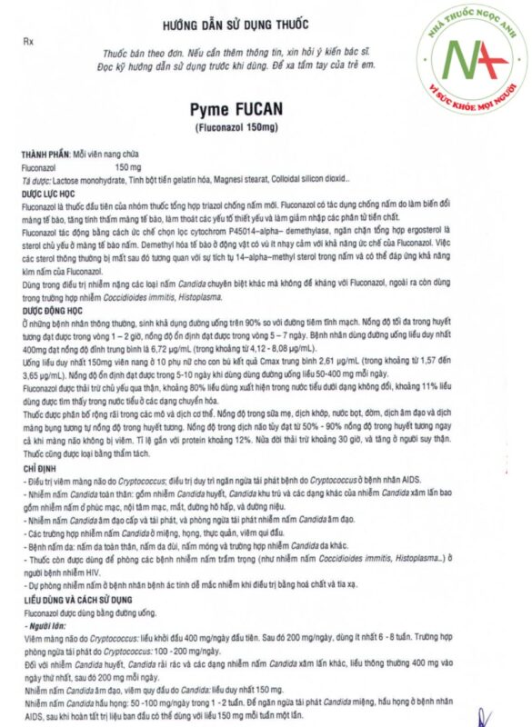 Thuốc Pyme Fucan 150 mg là gì, tác dụng, giá bao nhiêu, mua ở đâu