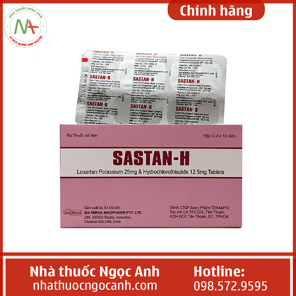 Thuốc hạ huyết áp Sastan - H 25mg giá bao nhiêu? Mua ở đâu?