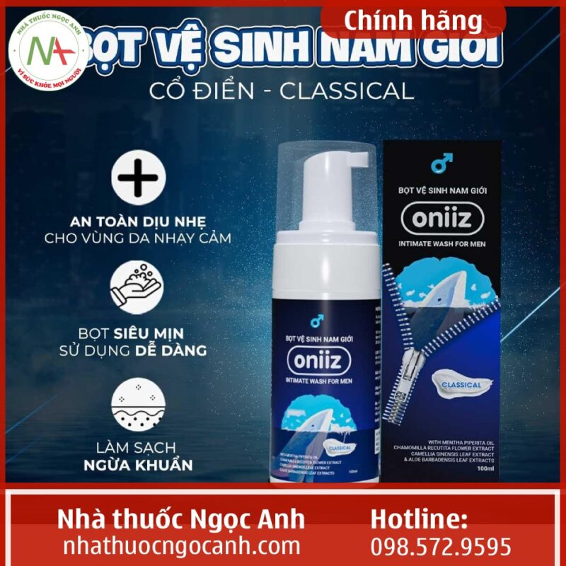 Bọt vệ sinh nam giới oniiz hương cổ điển Classical giá bao nhiêu, mua ở đâu