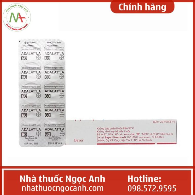 Thuốc trị tăng huyết áp Adalat LA 60mg giá bao nhiêu? Mua ở đâu?