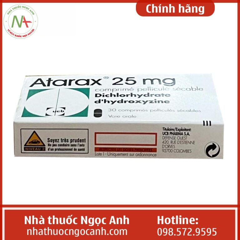 Thuốc Atarax 25mg là thuốc gì, có tác dụng gì, giá bao nhiêu, mua ở đâu?