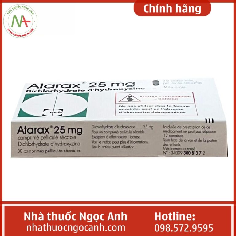 Thuốc Atarax 25mg là thuốc gì, có tác dụng gì, giá bao nhiêu, mua ở đâu?