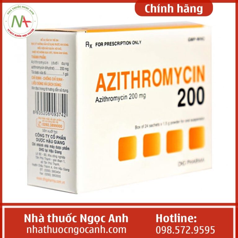 Thuốc Azithromycin 200 DHG là thuốc gì? giá bao nhiêu? Mua ở đâu