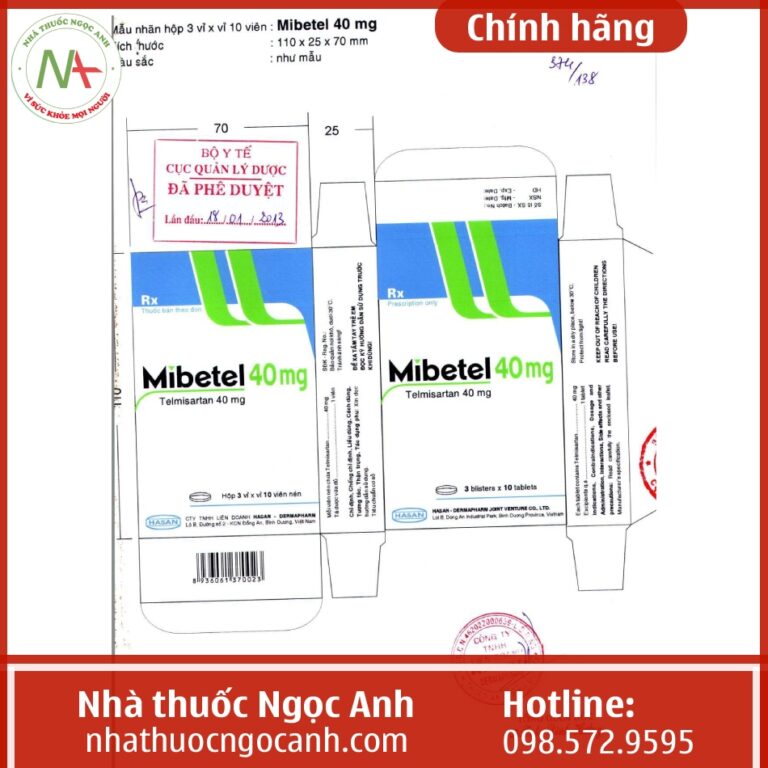 Thuốc Mibetel 40mg có tác dụng gì? Giá bao nhiêu? Mua ở đâu
