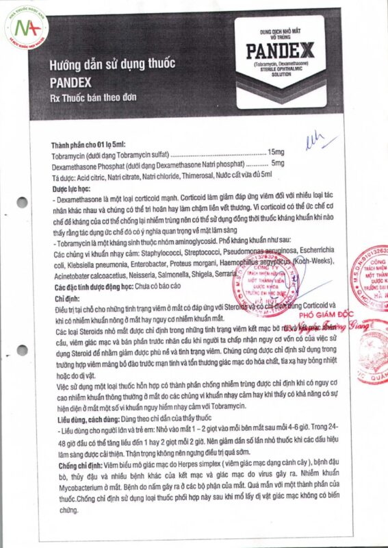 Thuốc nhỏ mắt Pandex 5ml dùng cho trẻ mấy tuổi, giá bao nhiêu, mua ở đâu
