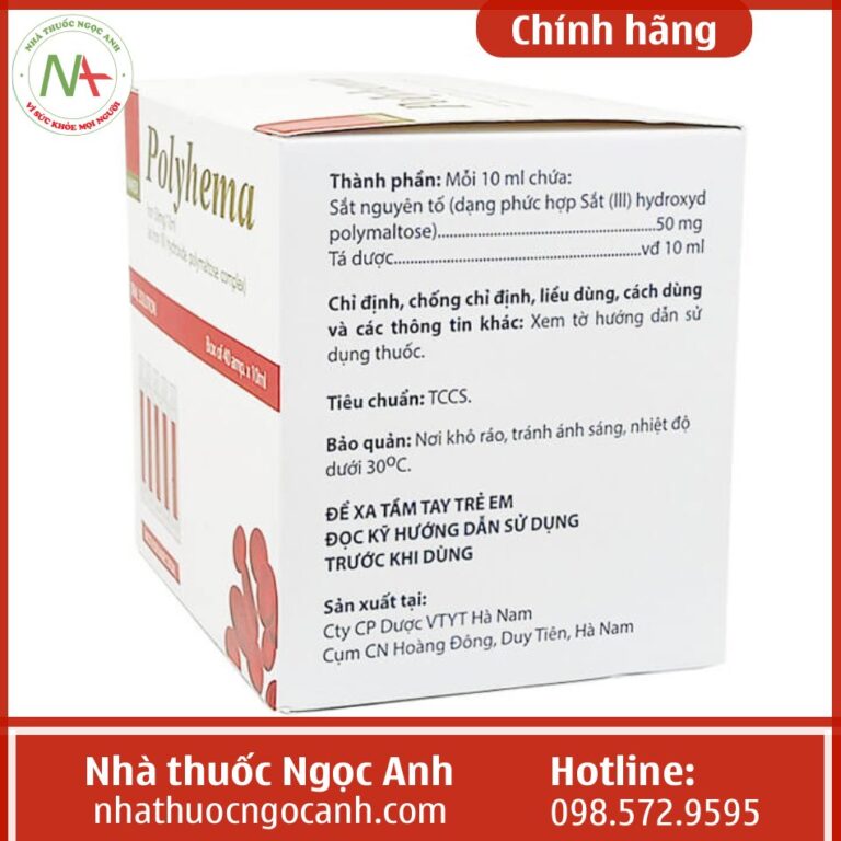 Thuốc Polyhema 50mg/10ml là thuốc gì? mua ở đâu, giá bao nhiêu