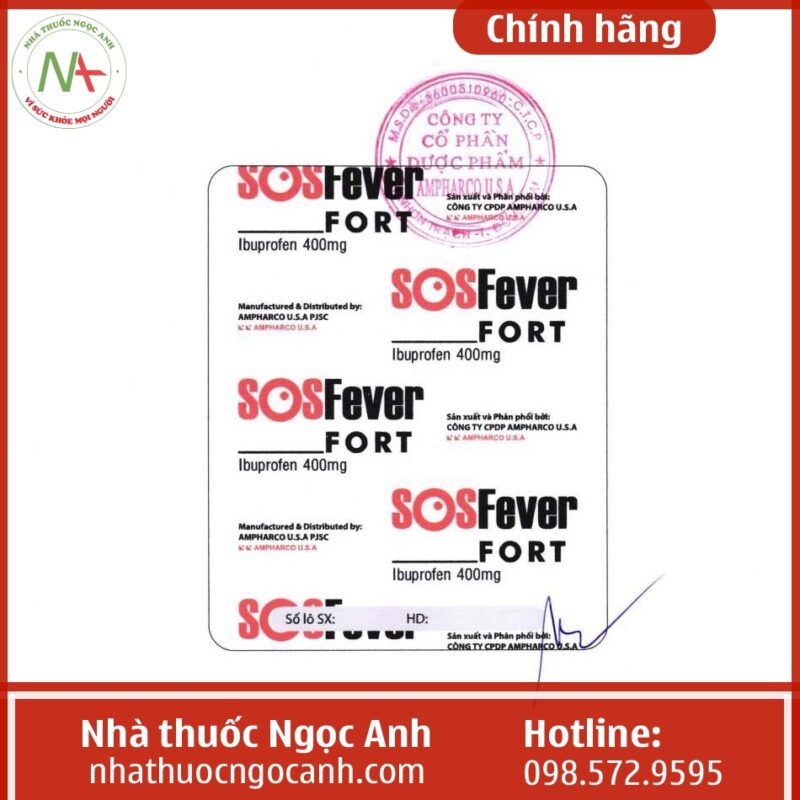 Thuốc SOSFever Fort có tác dụng gì? giá bao nhiêu? Mua ở đâu