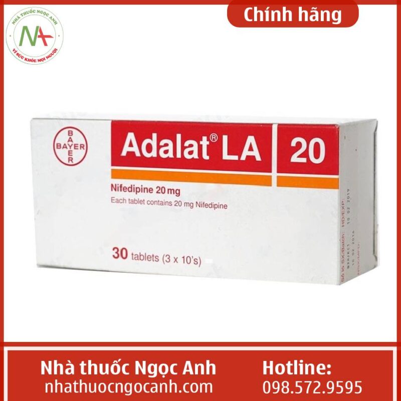 Thuốc Adalat LA 20mg là thuốc gì? Giá bao nhiêu? Mua ở đâu?