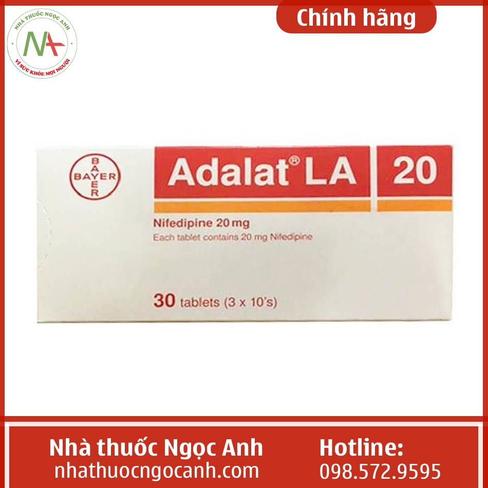 Thuốc Adalat LA 20mg là thuốc gì? Giá bao nhiêu? Mua ở đâu?