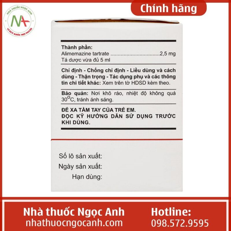 Thuốc Atilene 2.5mg/5ml là thuốc gì, giá bao nhiêu, mua ở đâu
