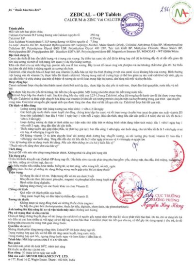 Thuốc Zedcal-OP là gì, có tác dụng gì, giá bao nhiêu, mua ở đâu
