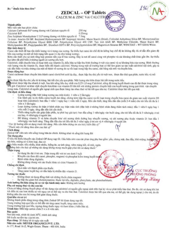 Thuốc Zedcal-OP là gì, có tác dụng gì, giá bao nhiêu, mua ở đâu