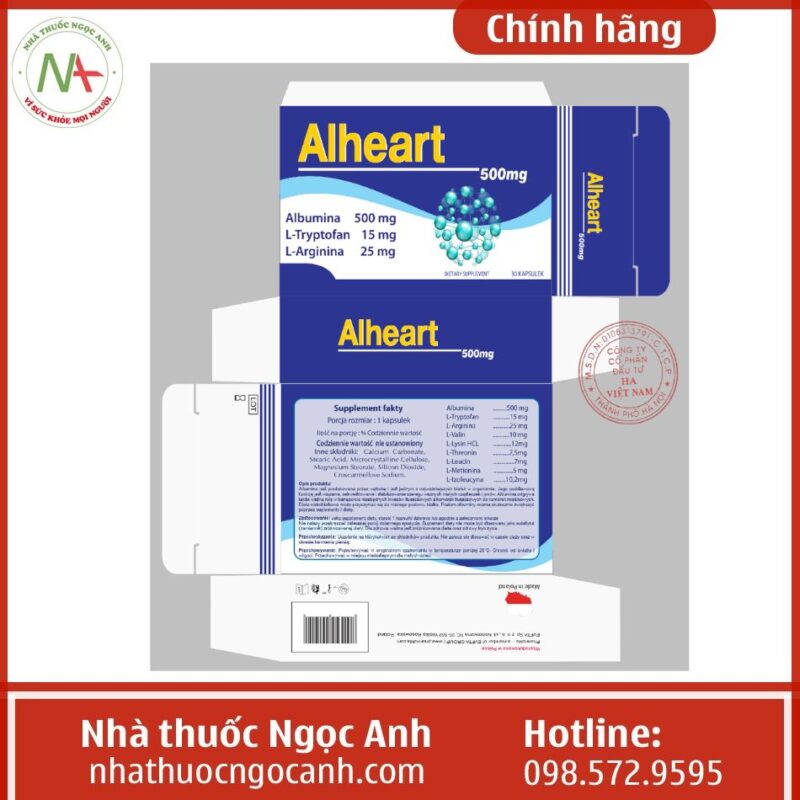 Thuốc Alheart 500mg là gì, công dụng, có tốt không, giá bao nhiêu