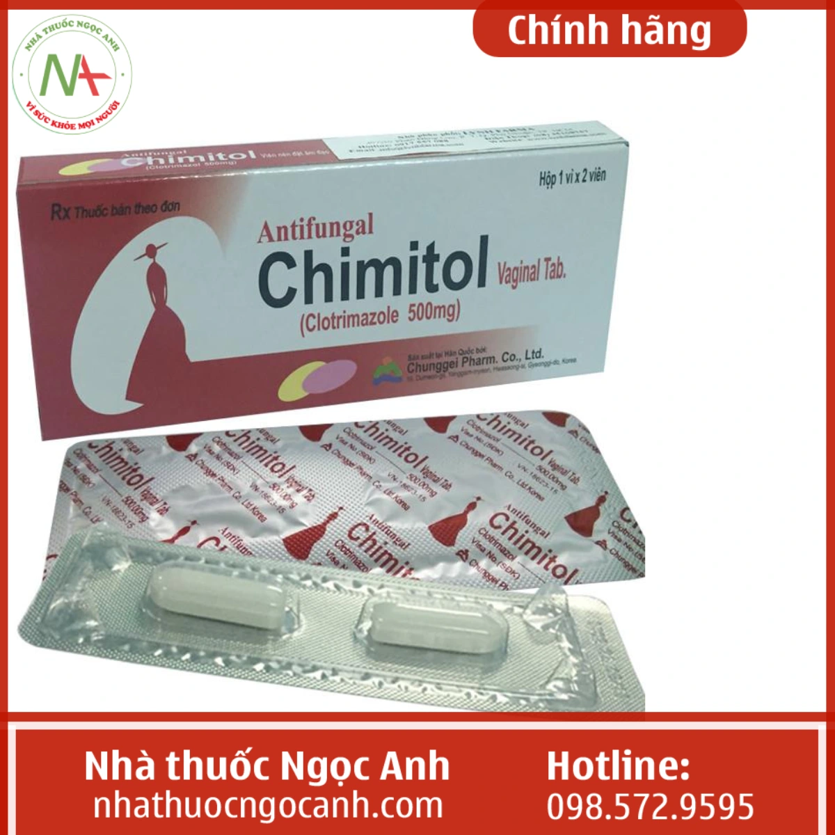 Thuốc đặt Chimitol Vaginal Tablet giá bao nhiêu? Mua ở đâu