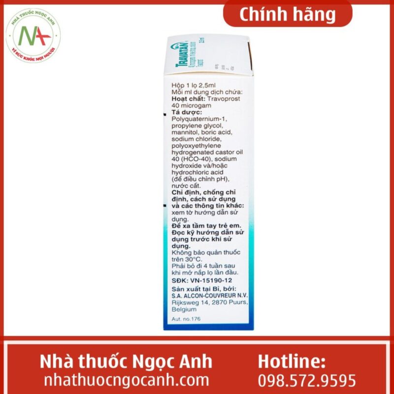 Thuốc Travatan là gì, có tác dụng gì, giá bao nhiêu, mua ở đâu
