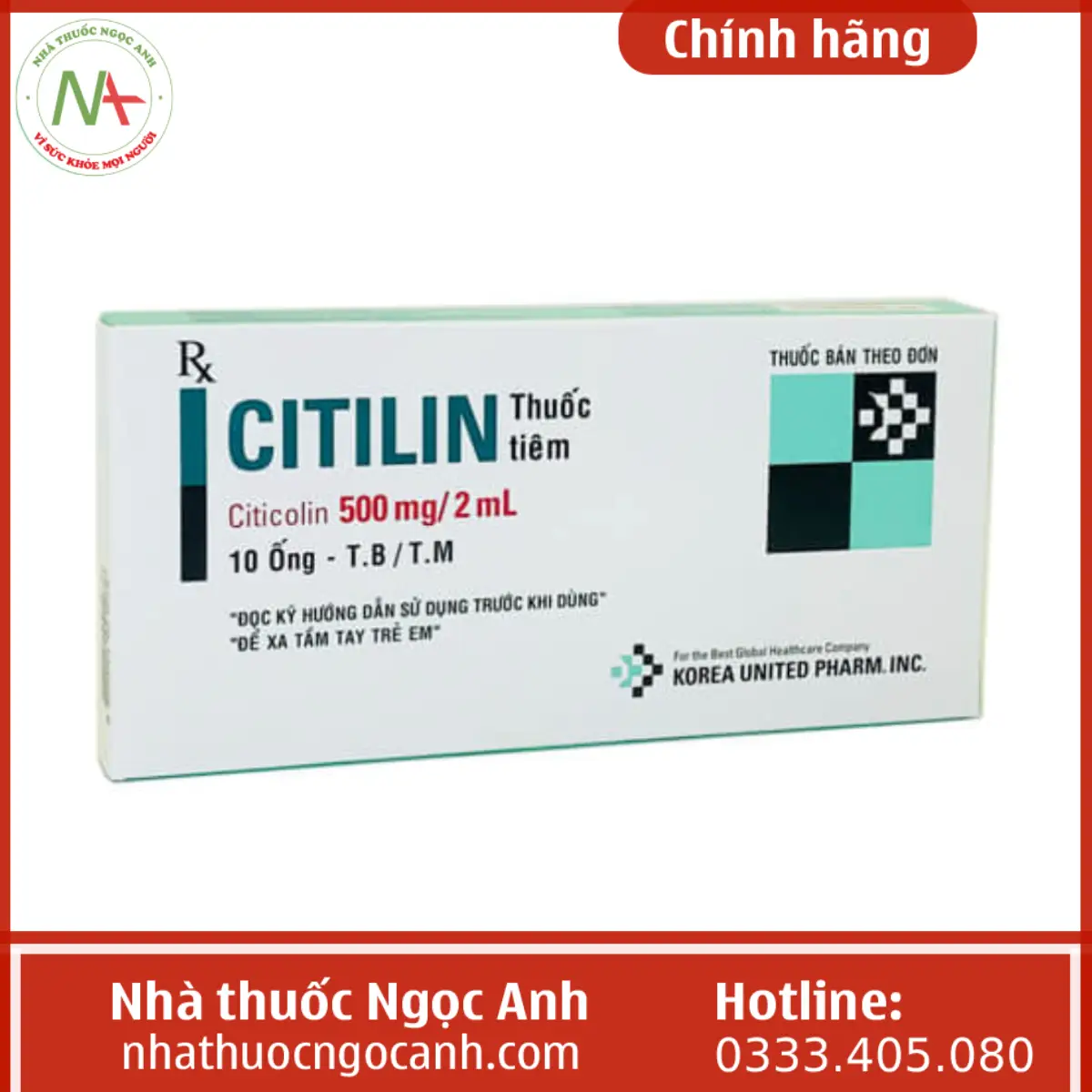 Thuốc tiêm Citilin 500mg/2ml có tác dụng gì? Giá bao nhiêu? Mua ở đâu
