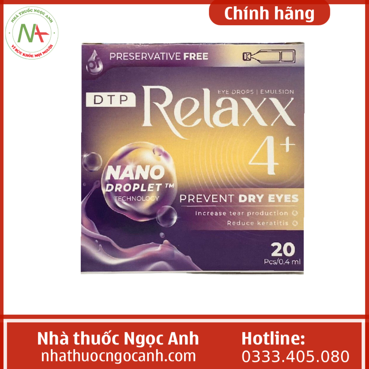 Thuốc nhỏ mắt DTP-Relaxx 4+ giá bao nhiêu? Mua ở đâu?