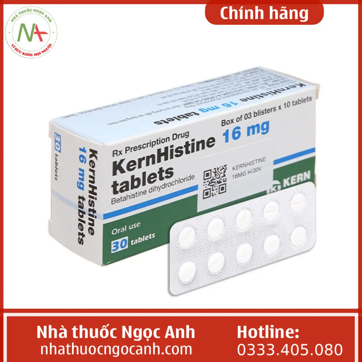 Thuốc KernHistine 16 mg Tablets là thuốc gì, giá bao nhiêu, mua ở đâu