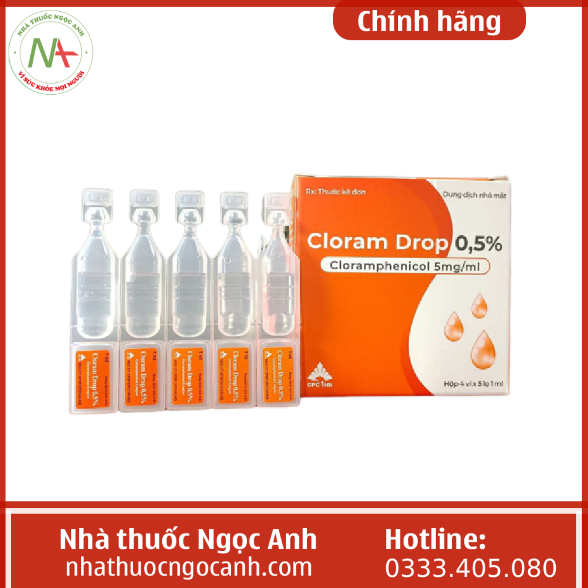 Thuốc nhỏ mắt Cloram Drop 0,5% giá bao nhiêu? Mua ở đâu?