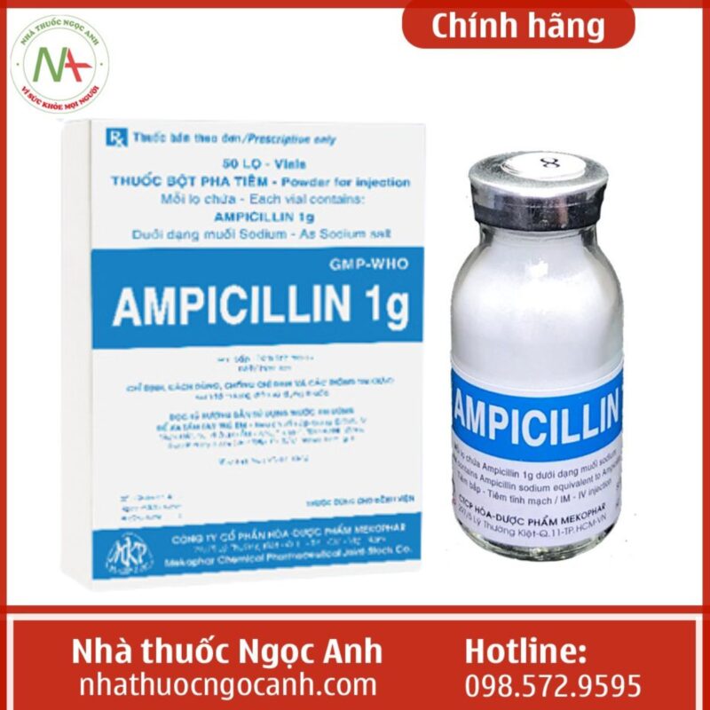 Thuốc Ampicillin 1g Mekophar là gì, tác dụng, giá bao nhiêu