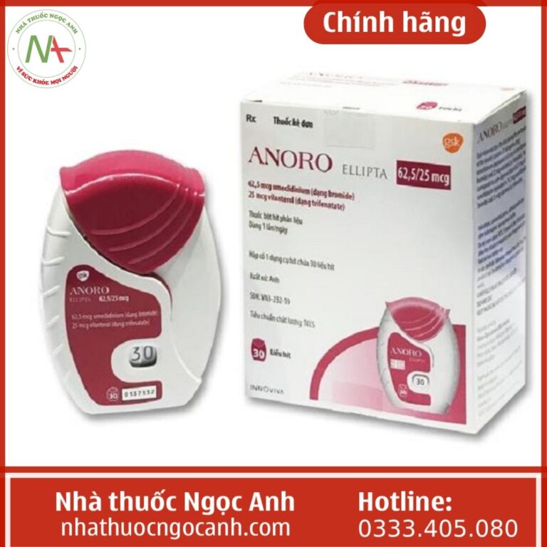 Thuốc Anoro Ellipta 62,5/25mcg là thuốc gì, mua ở đâu, giá bao nhiêu