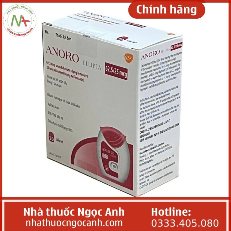 Thuốc Anoro Ellipta 62,5/25mcg là thuốc gì, mua ở đâu, giá bao nhiêu