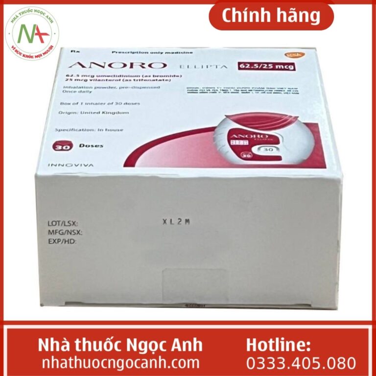 Thuốc Anoro Ellipta 62,5/25mcg là thuốc gì, mua ở đâu, giá bao nhiêu