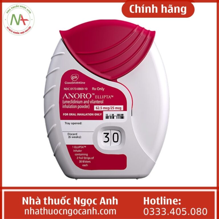 Thuốc Anoro Ellipta 62,5/25mcg là thuốc gì, mua ở đâu, giá bao nhiêu
