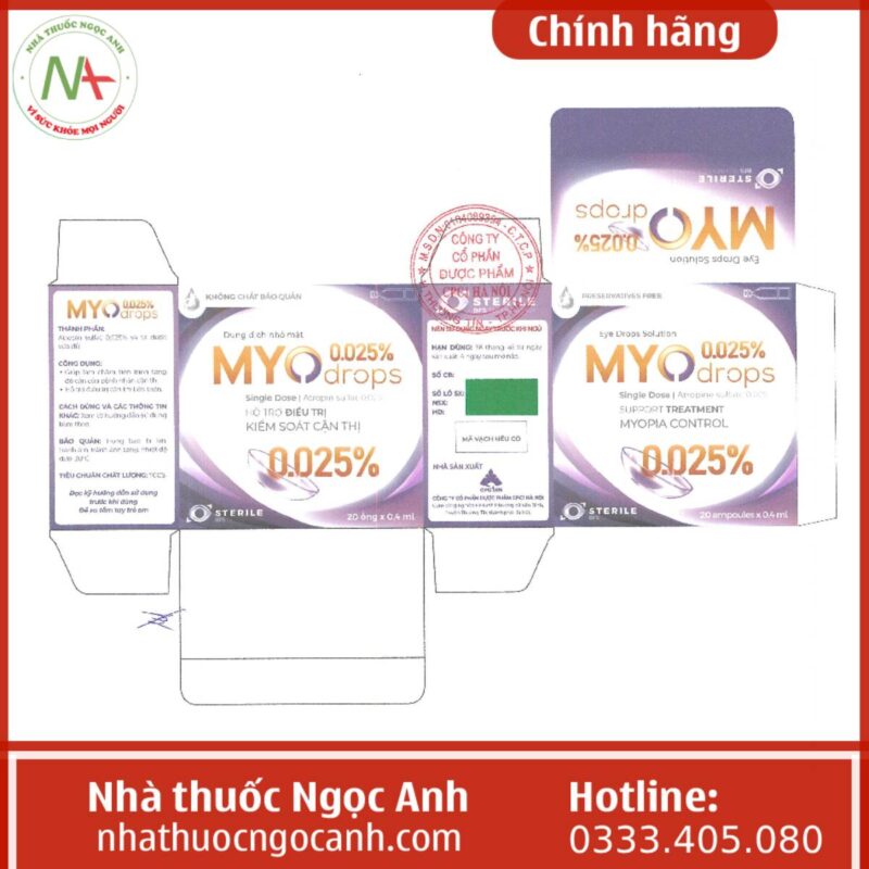 Thuốc Myodrops 0.025% giá bao nhiêu? Mua ở đâu?