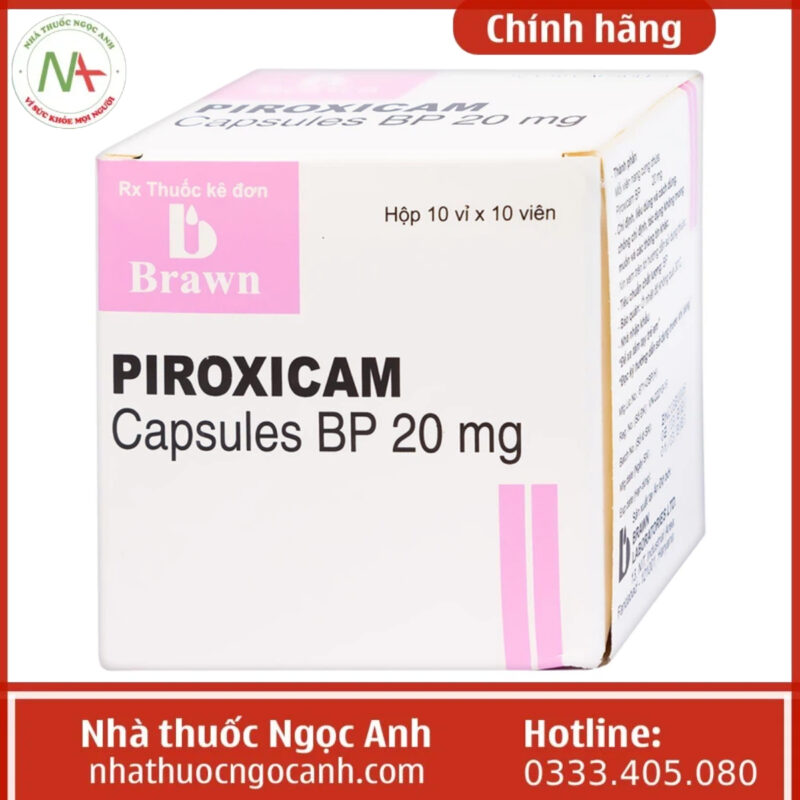 Thuốc Piroxicam Capsules BP 20mg Brawn giá bao nhiêu, mua ở đâu