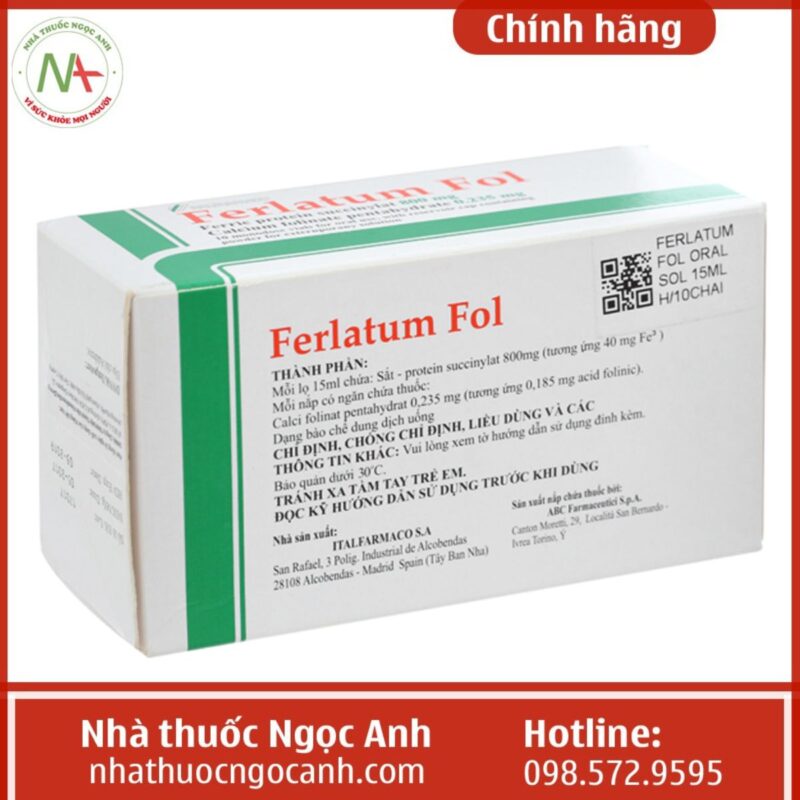 Thuốc sắt Ferlatum Fol 15ml cách dùng, giá bao nhiêu, mua ở đâu