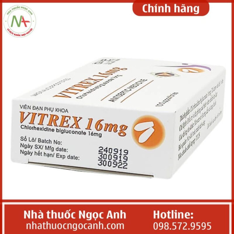 Thuốc đặt Vitrex 16mg có tác dụng gì, giá bao nhiêu, mua ở đâu