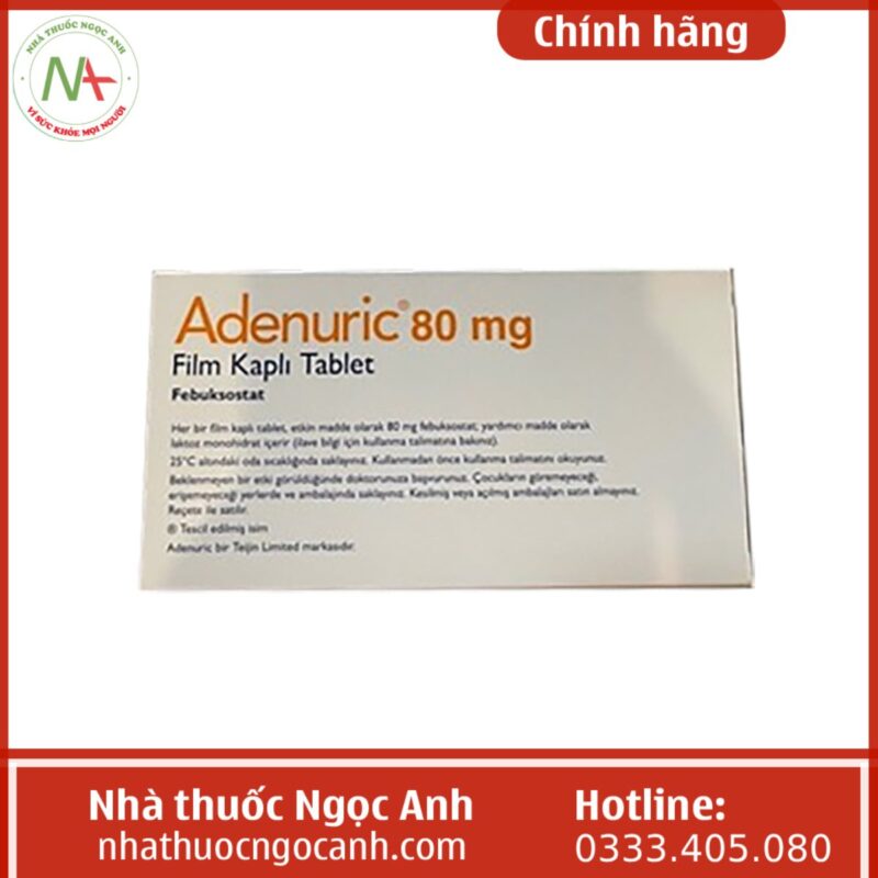 Thuốc Adenuric 80mg có tác dụng gì? giá bao nhiêu? mua ở đâu
