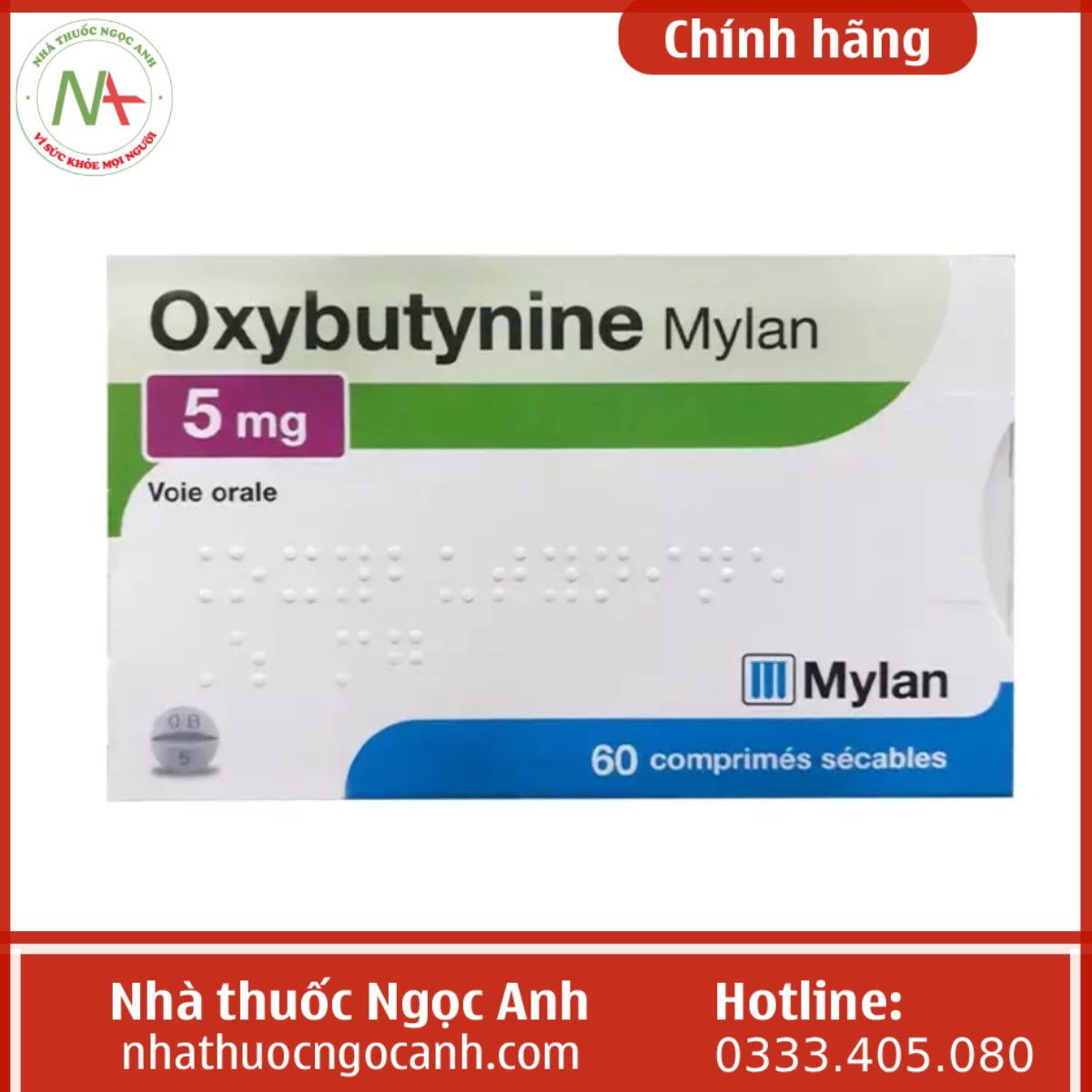 Thuốc Oxybutynine Mylan 5mg có tác dụng gì? giá bao nhiêu? mua ở đâu