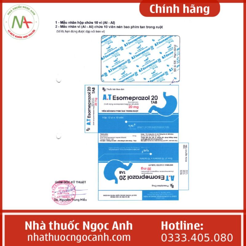 Thuốc A.T Esomeprazol 20 Tab có tác dụng gì, giá bao nhiêu, mua ở đâu?