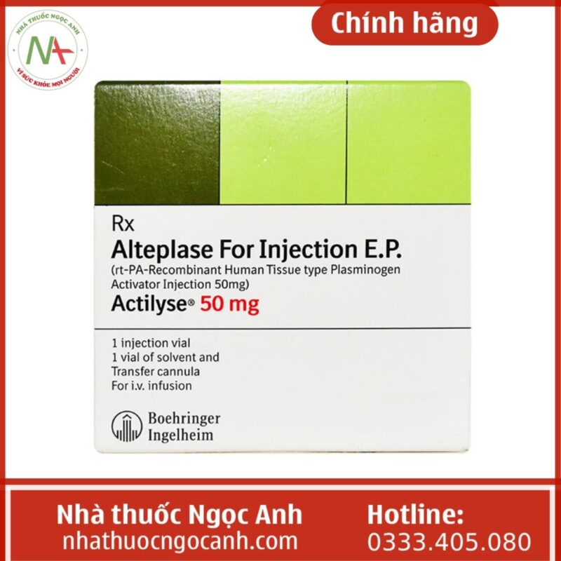 Thuốc Actilyse 50 mg là thuốc gì, mua ở đâu, giá bao nhiêu, tác dụng gì