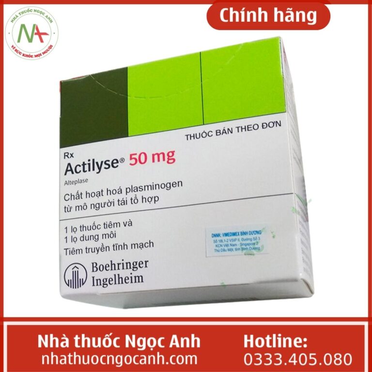 Thuốc Actilyse 50 mg là thuốc gì, mua ở đâu, giá bao nhiêu, tác dụng gì