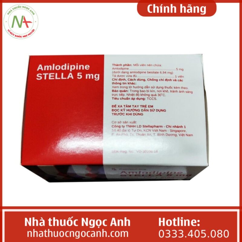 Thuốc Amlodipine STELLA 5mg là thuốc gì, giá bao nhiêu, mua ở đâu?