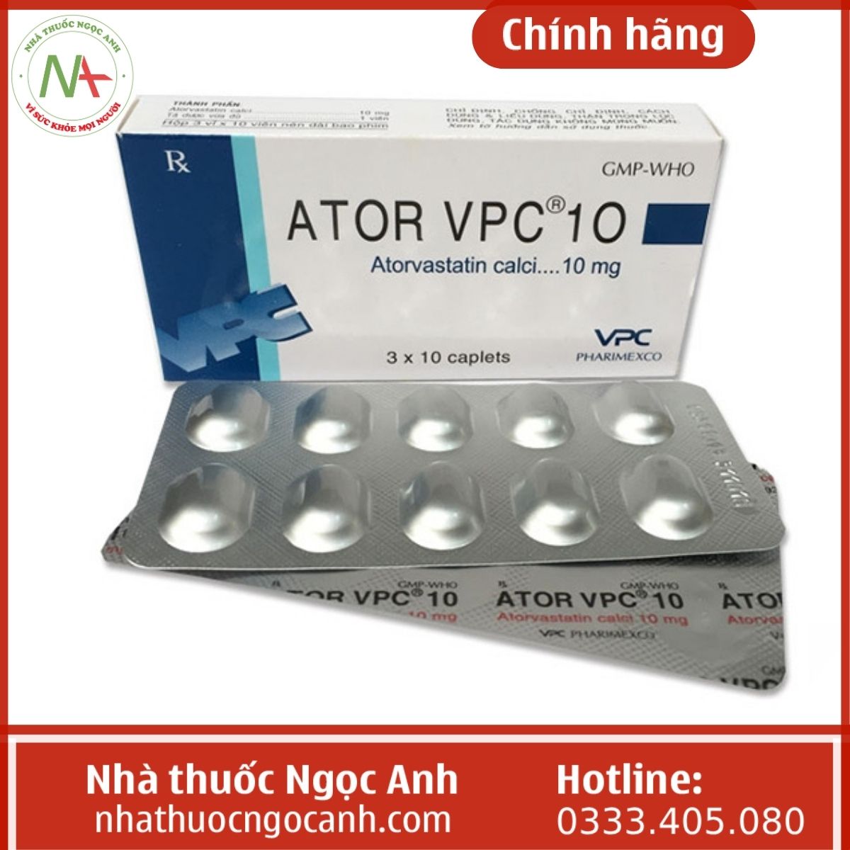 Thuốc Ator VPC 10 là thuốc gì, mua ở đâu, giá bao nhiêu, tác dụng gì