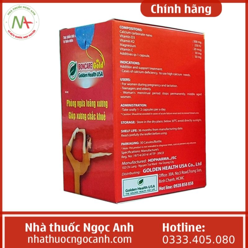 Boncare Gold Golden Health USA là thuốc gì, giá bao nhiêu, mua ở đâu